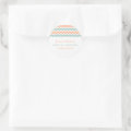 Modern Peach & Mint Chevron Bridal Shower Stickers | Zazzle