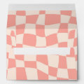 Modern Peach Pink Retro Groovy 70s Unique Wedding Envelope | Zazzle