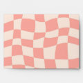 Modern Peach Pink Retro Groovy 70s Unique Wedding Envelope | Zazzle