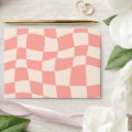 Modern Peach Pink Retro Groovy 70s Unique Wedding Envelope | Zazzle