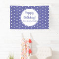 Modern Periwinkle Polka Dots Happy Birthday Banner | Zazzle