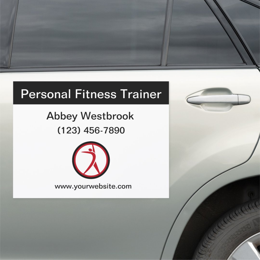 Modern Personal Fitness Trainer Mobile Car Magnet | Zazzle