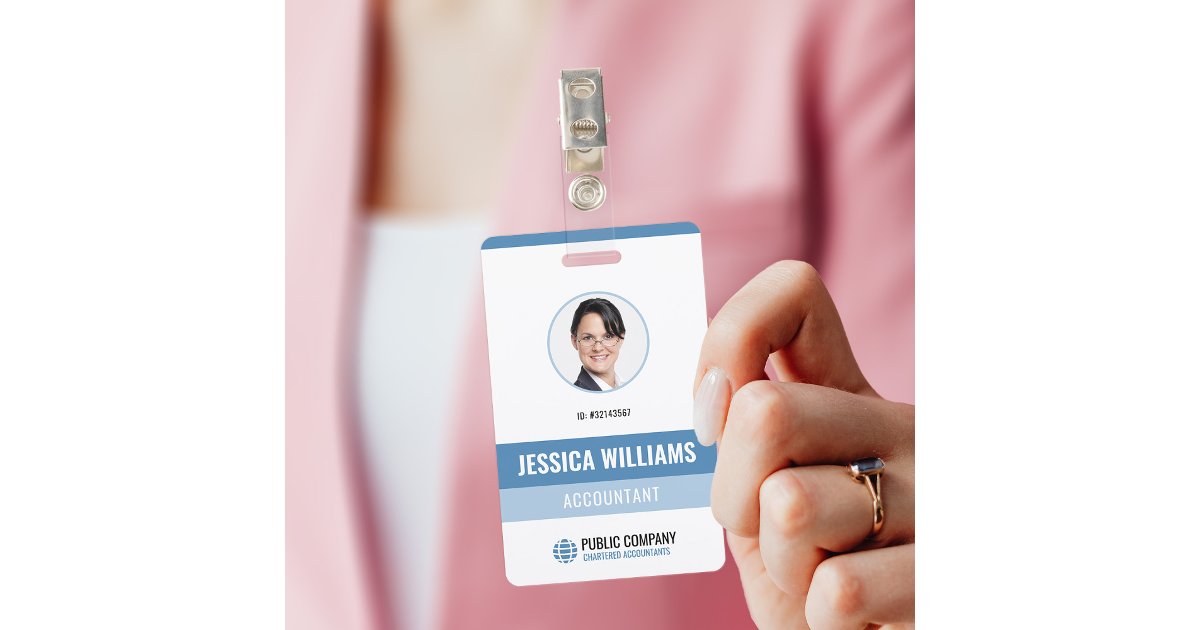 Modern Personal Photo Employee Staff ID Badge | Zazzle