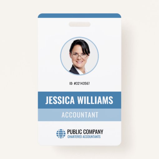 Modern Personal Photo Employee Staff ID Badge | Zazzle