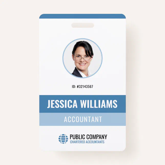Modern Personal Photo Employee Staff ID Badge | Zazzle