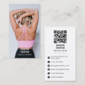Modern Personal Trainer Fitness Photo QR Code Business Card | Zazzle