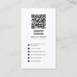 Modern Personal Trainer Fitness Photo QR Code Business Card | Zazzle