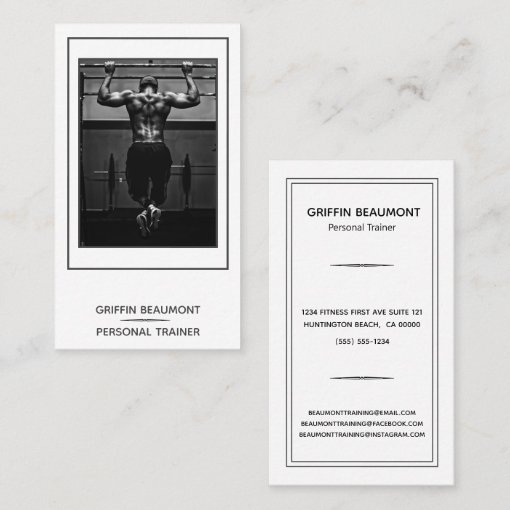 Modern Personal Trainer Photo Business Card | Zazzle
