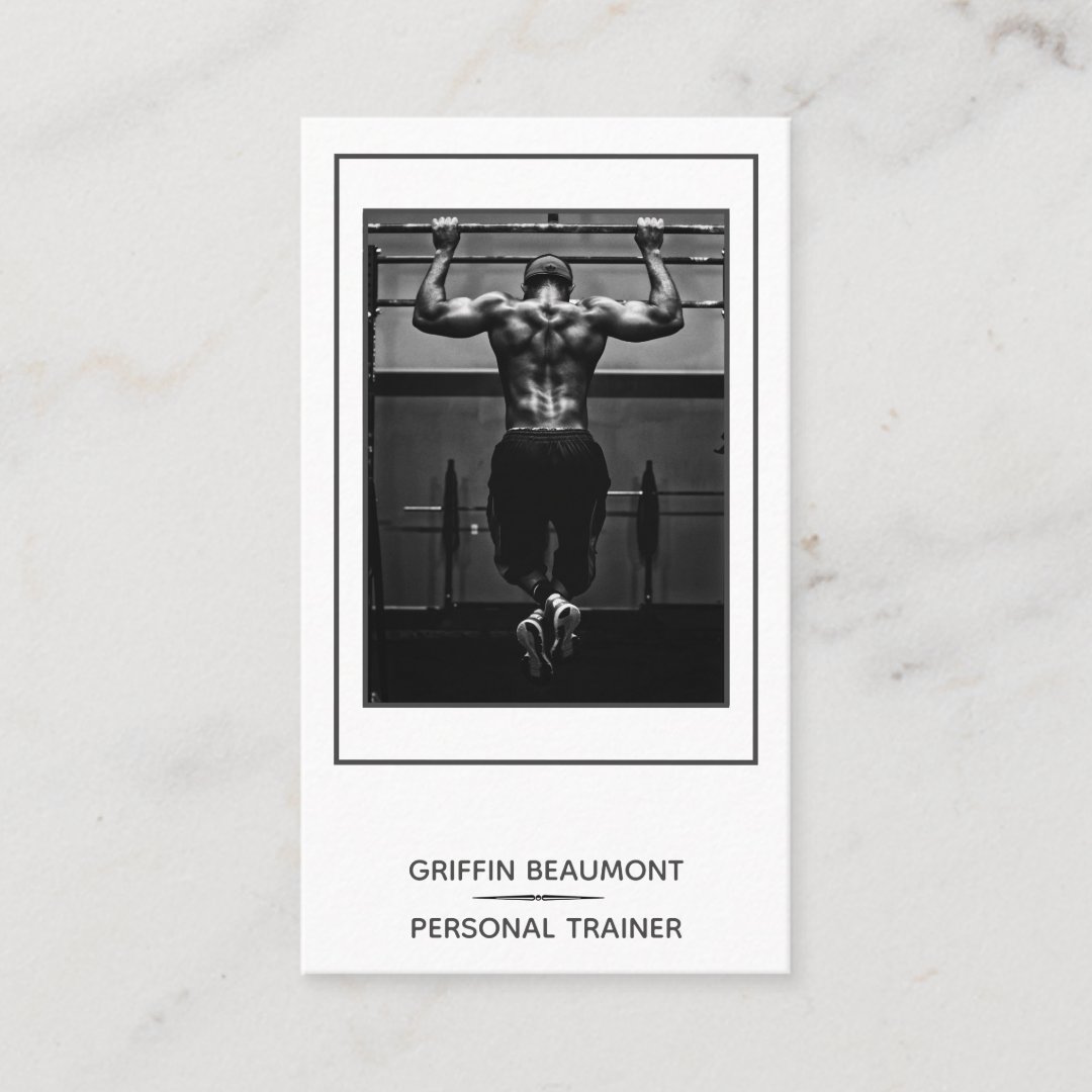 Modern Personal Trainer Photo Business Card | Zazzle