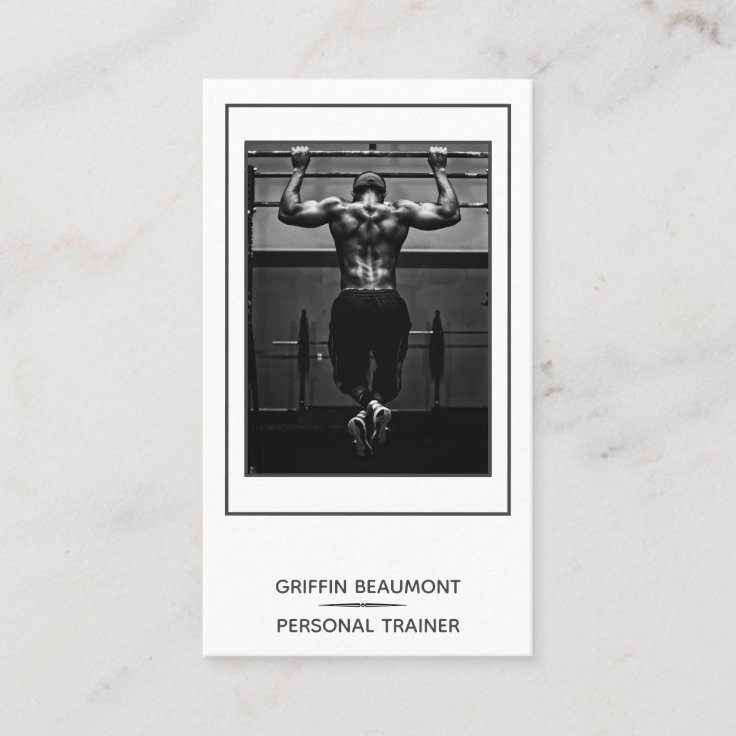 Modern Personal Trainer Photo Business Card | Zazzle