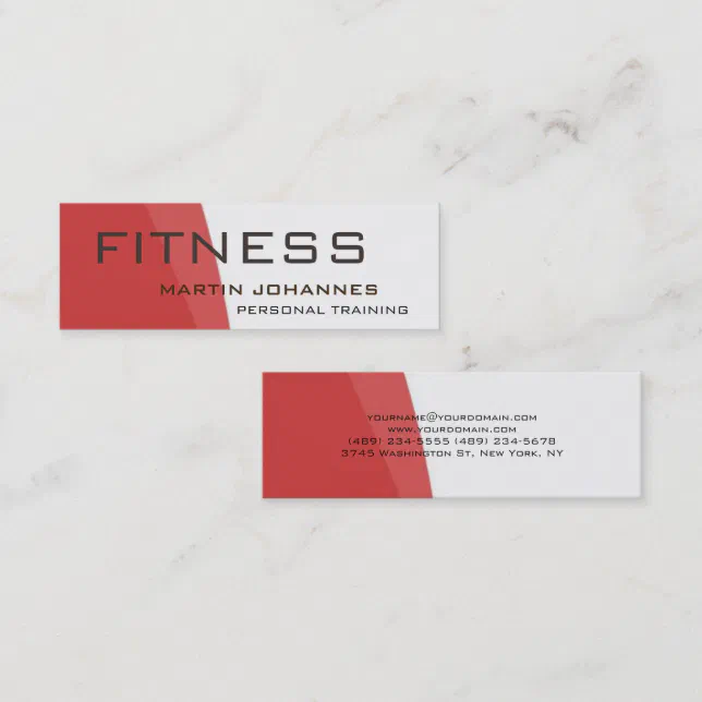 Modern Personal Trainer Sport Gym Bodybuilding Mini Business Card | Zazzle