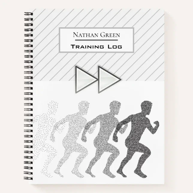 Modern Personalised Running Goals Training Log Notebook | Zazzle