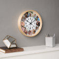 Modern Personalized 12 Photo Collage Clock | Zazzle