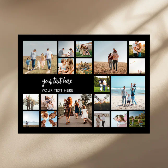 Modern Personalized 19 Photo Collage Poster | Zazzle