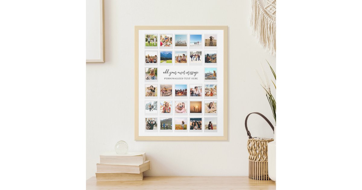 Modern Personalized 27 Pictures Photo Collage Poster | Zazzle