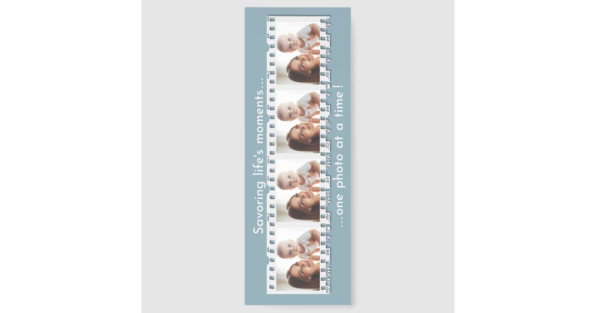 Modern Personalized 8-Photo Film Negative Bookmarks | Zazzle