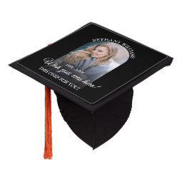 Modern Personalized Arch Photo Memorial Graduation Cap Topper | Zazzle