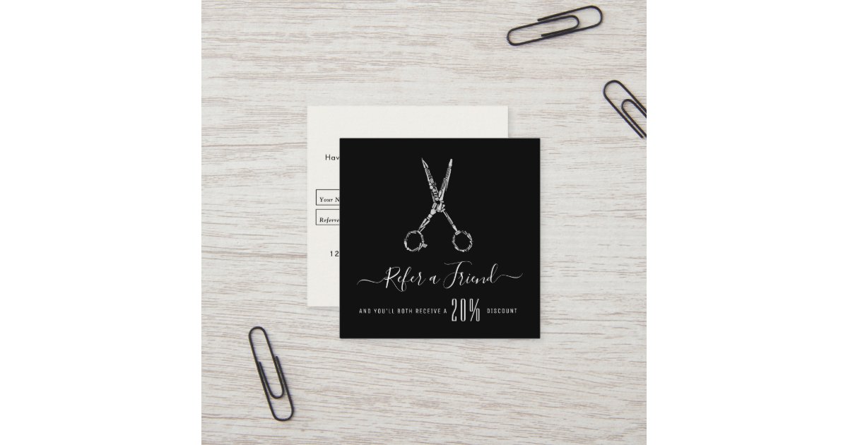 modern personalized barber shop referral card | Zazzle