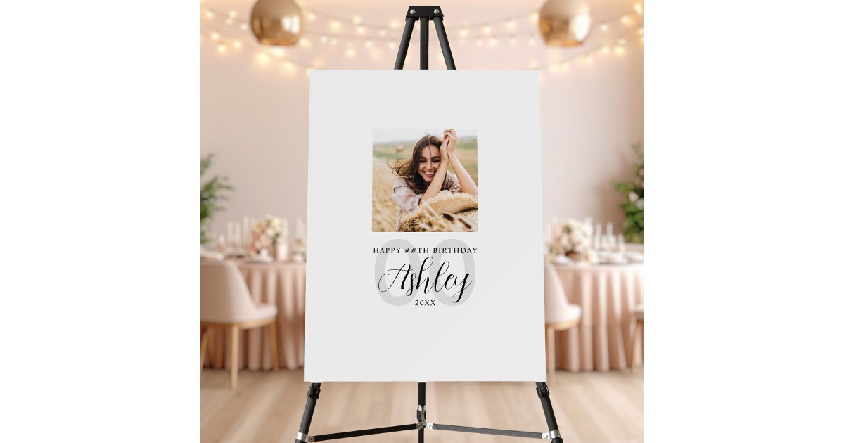Modern Personalized Birthday Guest Signing Board | Zazzle
