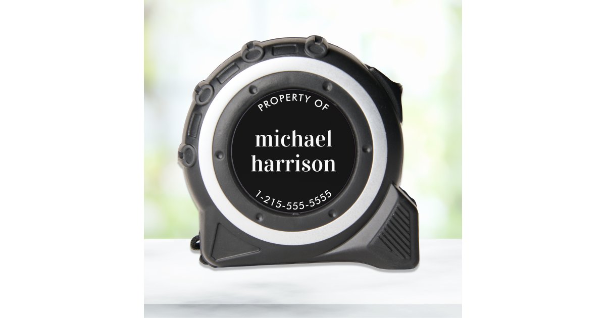 Modern Personalized Black Tape Measure | Zazzle