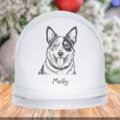 Modern Personalized Blue Heeler Dog Christmas Snow Globe | Zazzle