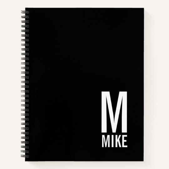 Modern Personalized Bold Monogram and Name Notebook | Zazzle.com