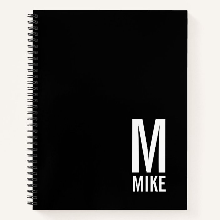 Modern Personalized Bold Monogram and Name Notebook | Zazzle.com