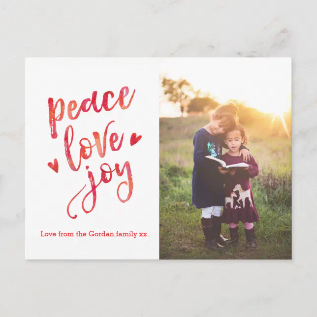 Modern Personalized Christmas photo card postcard | Zazzle