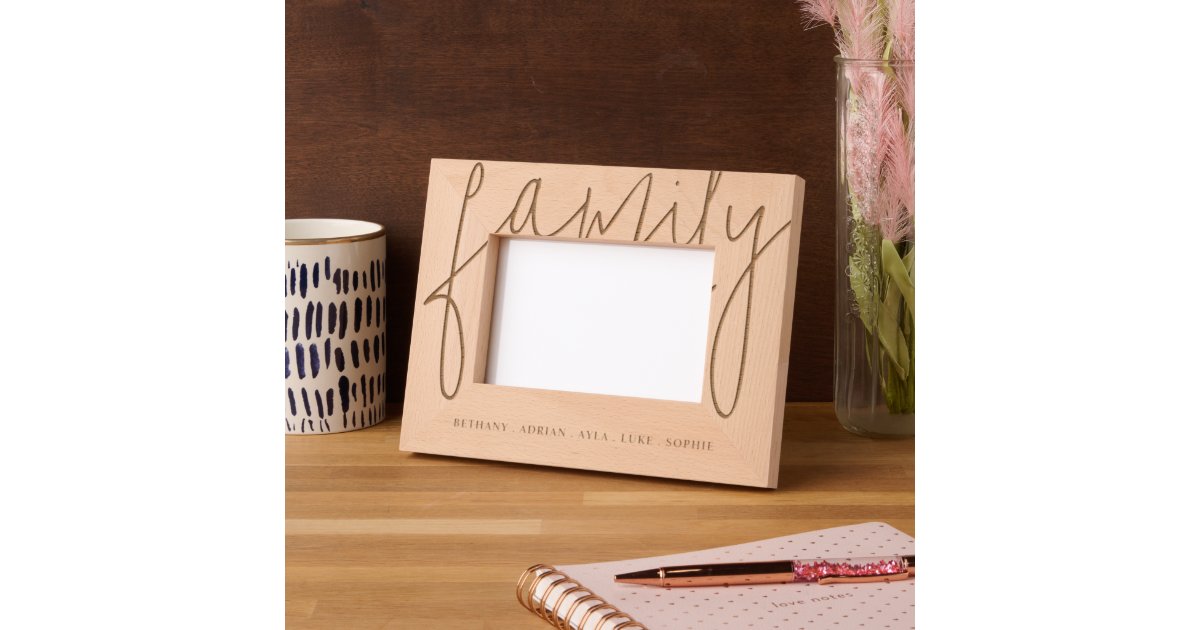 Modern Personalized Family Photo Etched Frames | Zazzle