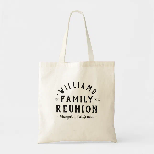 Modern Personalized Family Reunion Tote Bag | Zazzle