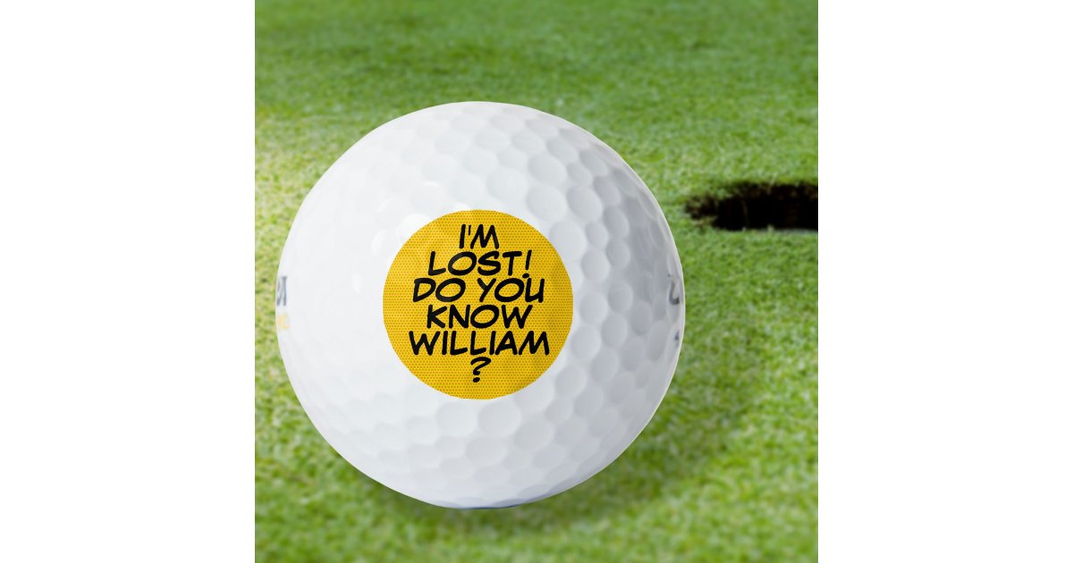 Modern Personalized Funny Message Lost Golf Balls | Zazzle