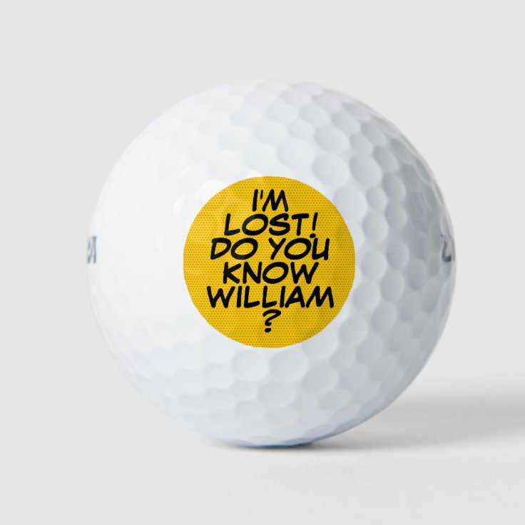 Modern Personalized Funny Message Lost Golf Balls | Zazzle