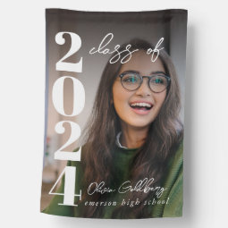Modern Personalized Graduation Flag | Zazzle