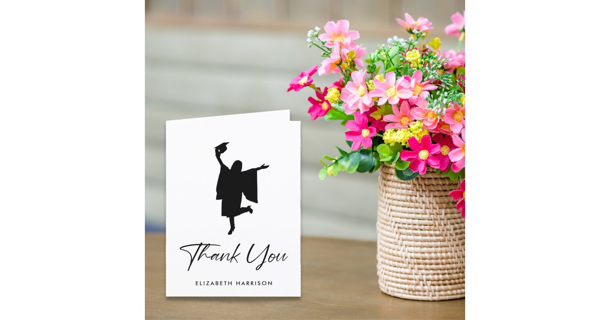 Modern Personalized Graduation Thank You Card | Zazzle
