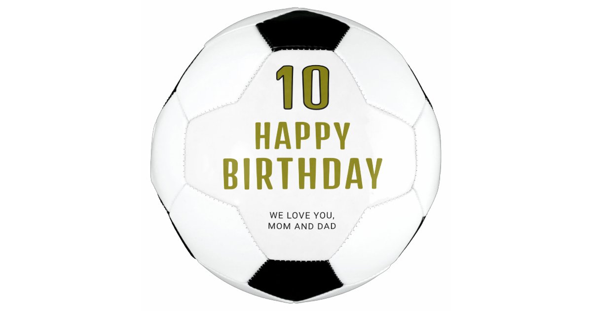 Modern Personalized Happy Birthday Soccer Ball | Zazzle