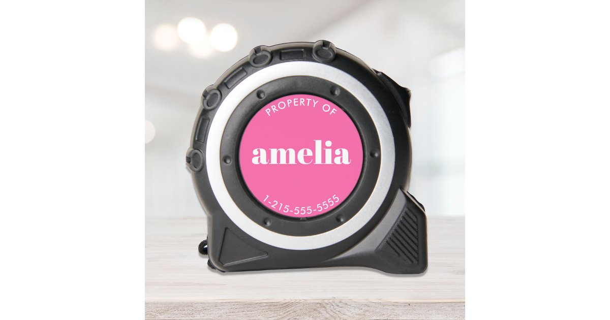 Modern Personalized Hot Pink Tape Measure | Zazzle