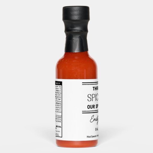 Modern Personalized Hot Sauce Wedding Favor | Zazzle