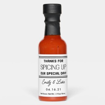 Modern Personalized Hot Sauce Wedding Favor | Zazzle