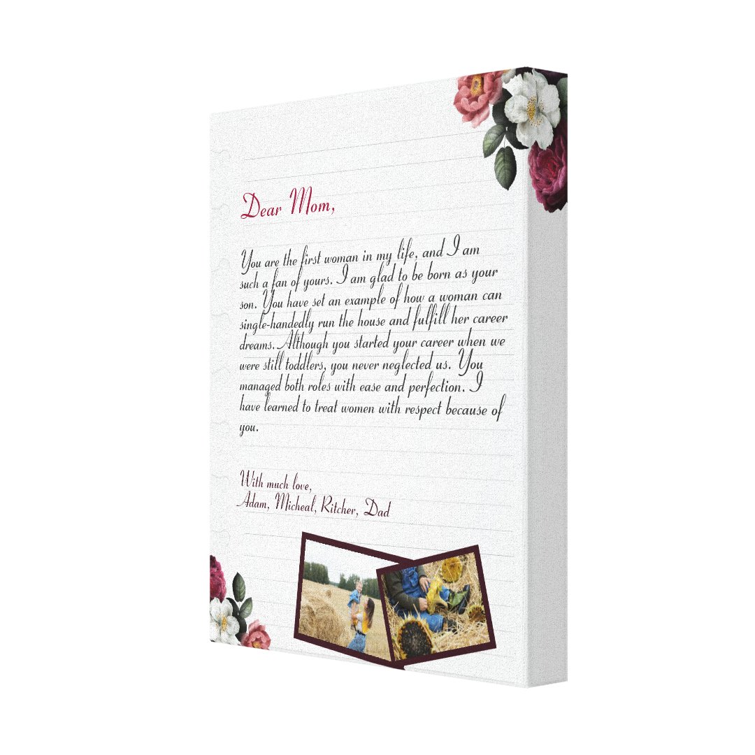Modern Personalized Love Letter Handwritten gift Canvas Print | Zazzle
