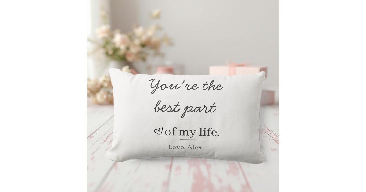 Modern Personalized Love Quote Lumbar Pillow | Zazzle