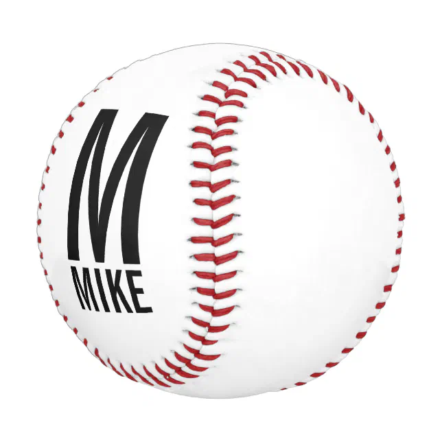 Modern Personalized Monogram and Name Baseball | Zazzle