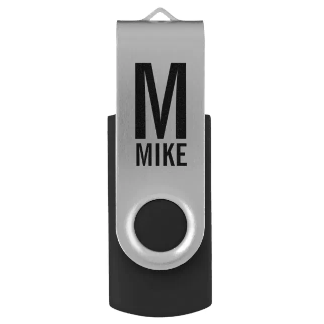 Modern Personalized Monogram and Name Flash Drive | Zazzle