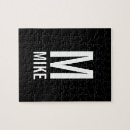 Modern Personalized Monogram and Name Jigsaw Puzzle | Zazzle