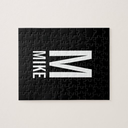 Modern Personalized Monogram and Name Jigsaw Puzzle | Zazzle