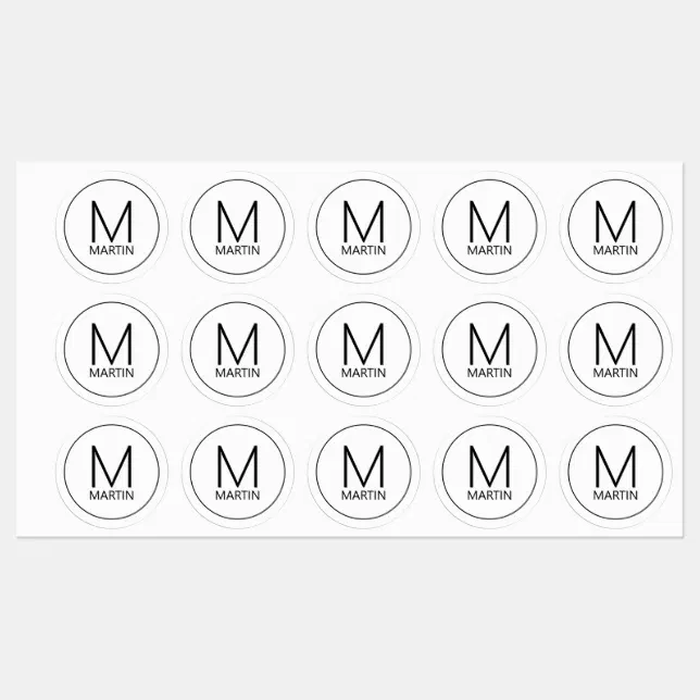 Modern Personalized Monogram and Name Labels | Zazzle