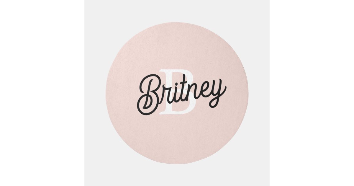 Modern Personalized Monogram and Name Pastel Pink Rug | Zazzle