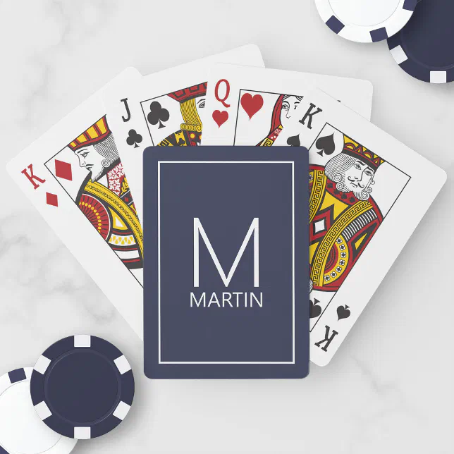 Modern Personalized Monogram and Name Playing Card | Zazzle