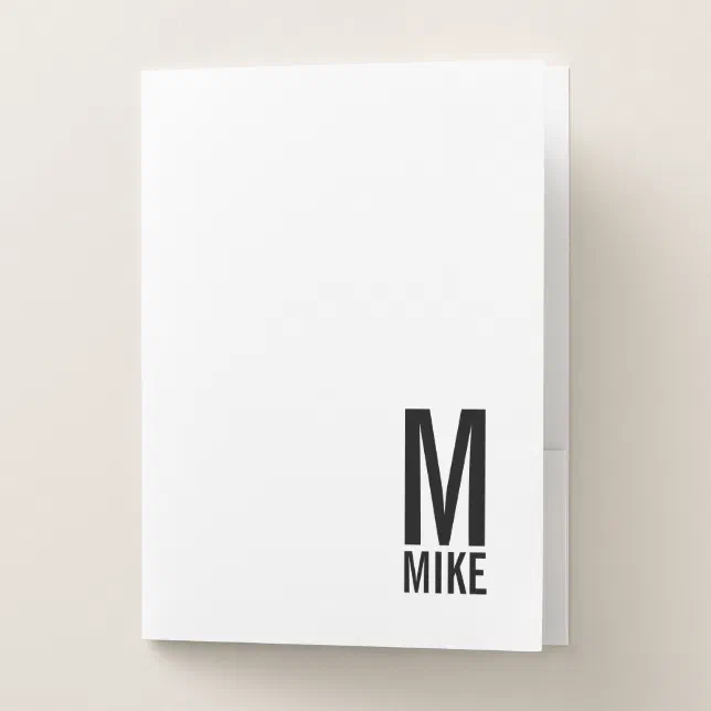 Modern Personalized Monogram and Name Pocket Folder | Zazzle