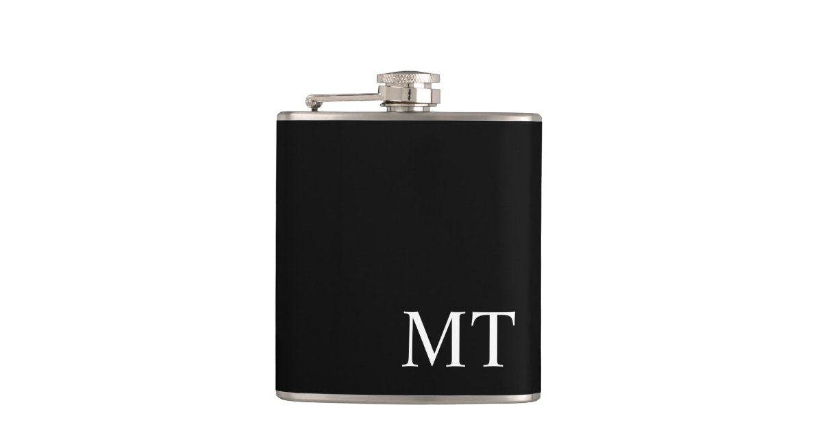 Modern Personalized Monogram Flask | Zazzle