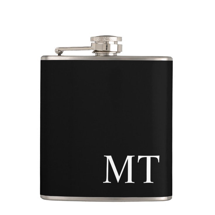 Modern Personalized Monogram Flask | Zazzle